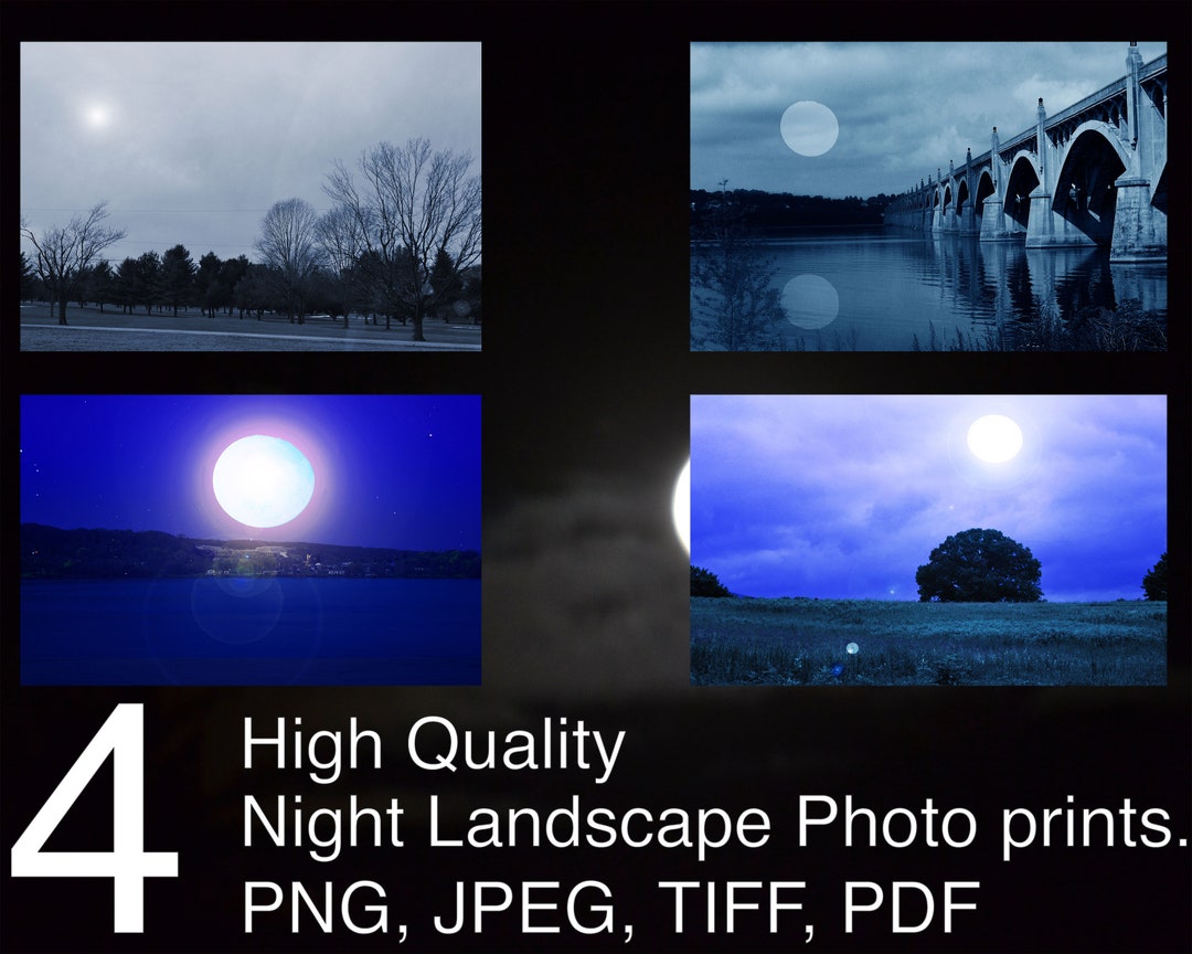 4 High Quality Night Landscape Photo Prints. - Etsy