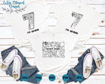 Seventh Grade Svg Back to School Svg, School Svg, Grade 7 Svg, Teacher ...