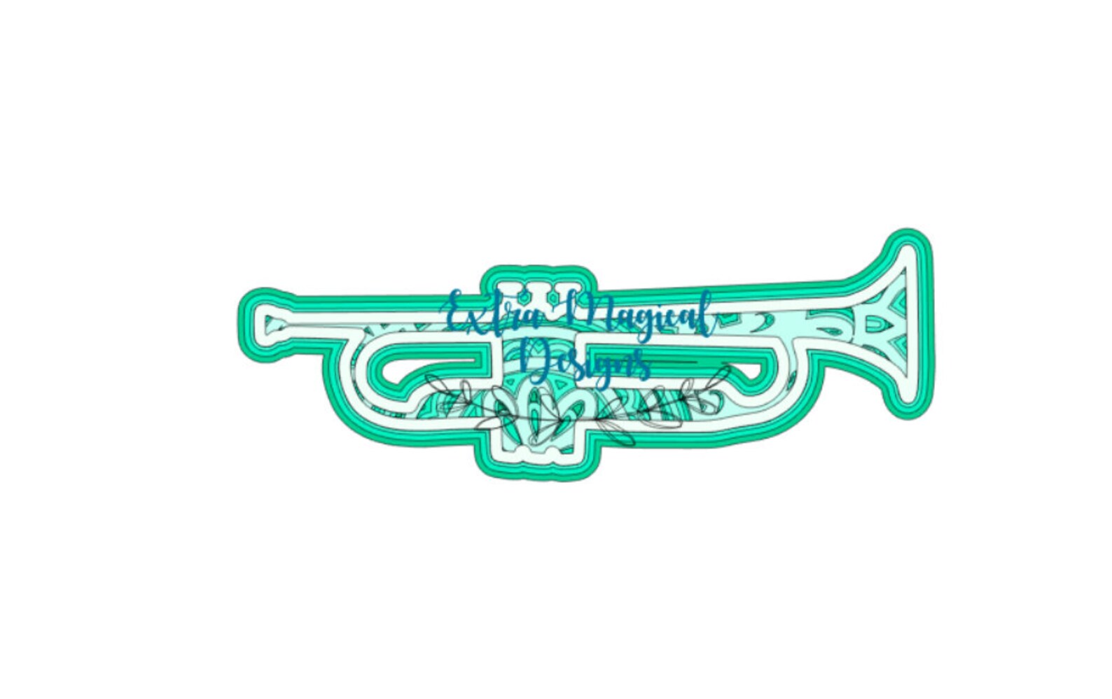 3D Mandala Music Instrument Trumpet Paper Cut File Digital | Etsy