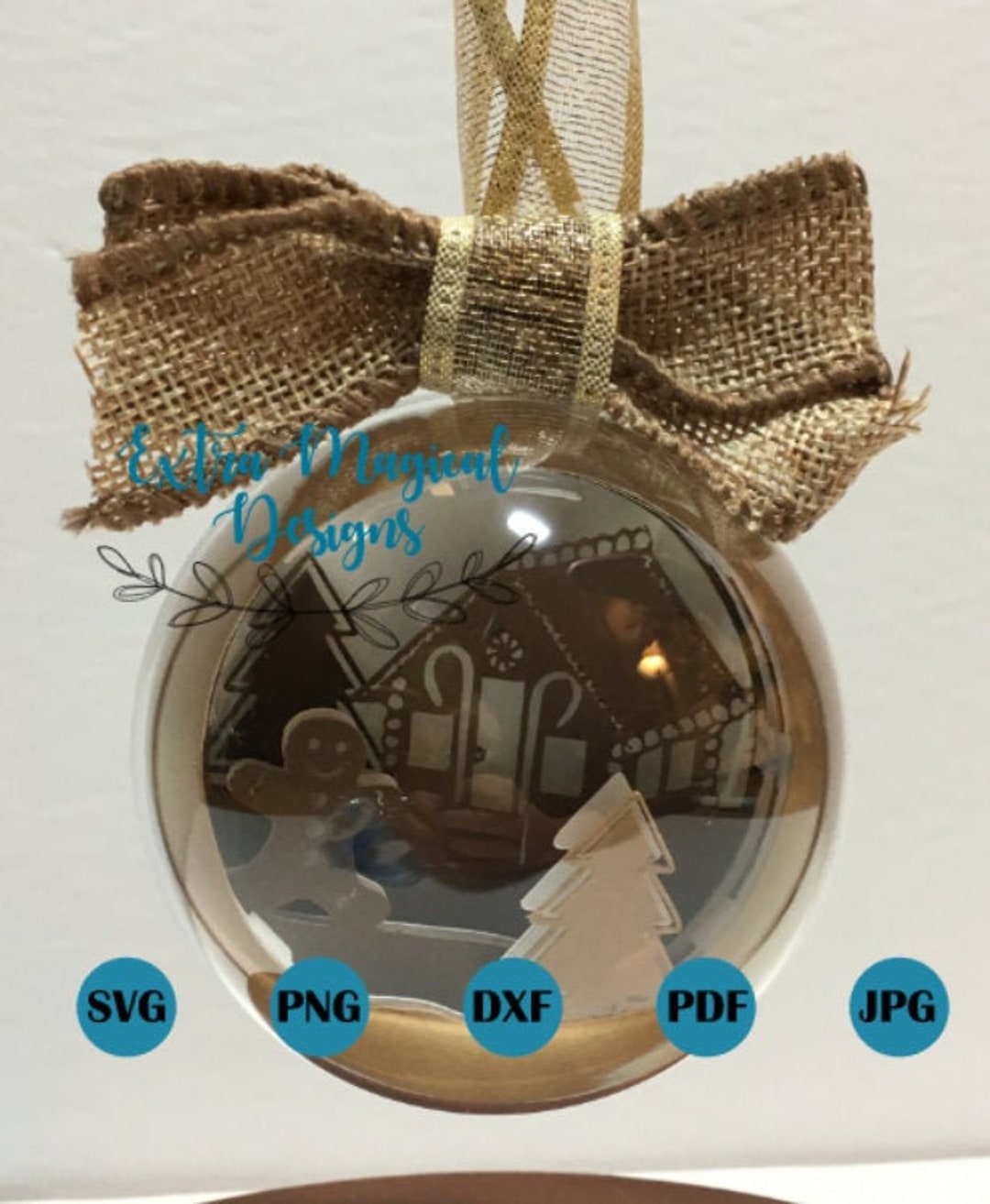 Christmas Gingerbread Man and Gingerbread House Shadow Box 3D Christmas ...