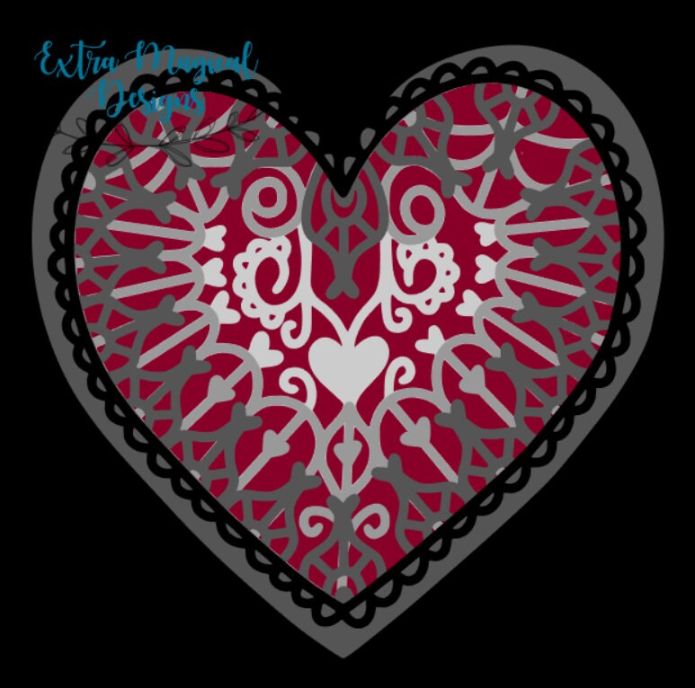 Valentine's Day Heart Mandala Zentangle Paper Cut Light - Etsy