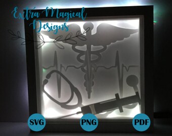 Nurse Shadow Box Svg - Etsy