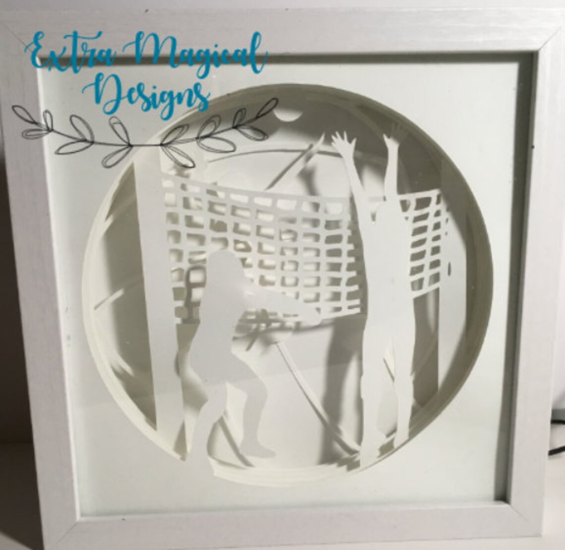 Sports Volleyball Player Paper Cut Light Box 3D Shadow Box - Etsy