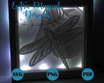 Dragonfly Shadow Box Svg - Etsy