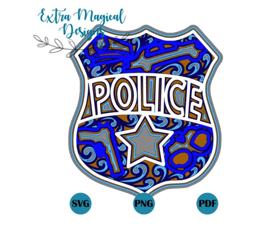 3D Mandala Law Enforcement Police Paper Cut File Digital Download SVG ...