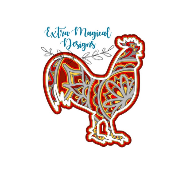 3D Mandala Hahn Huhn Papier geschnitten Datei Digital Download - Etsy.de