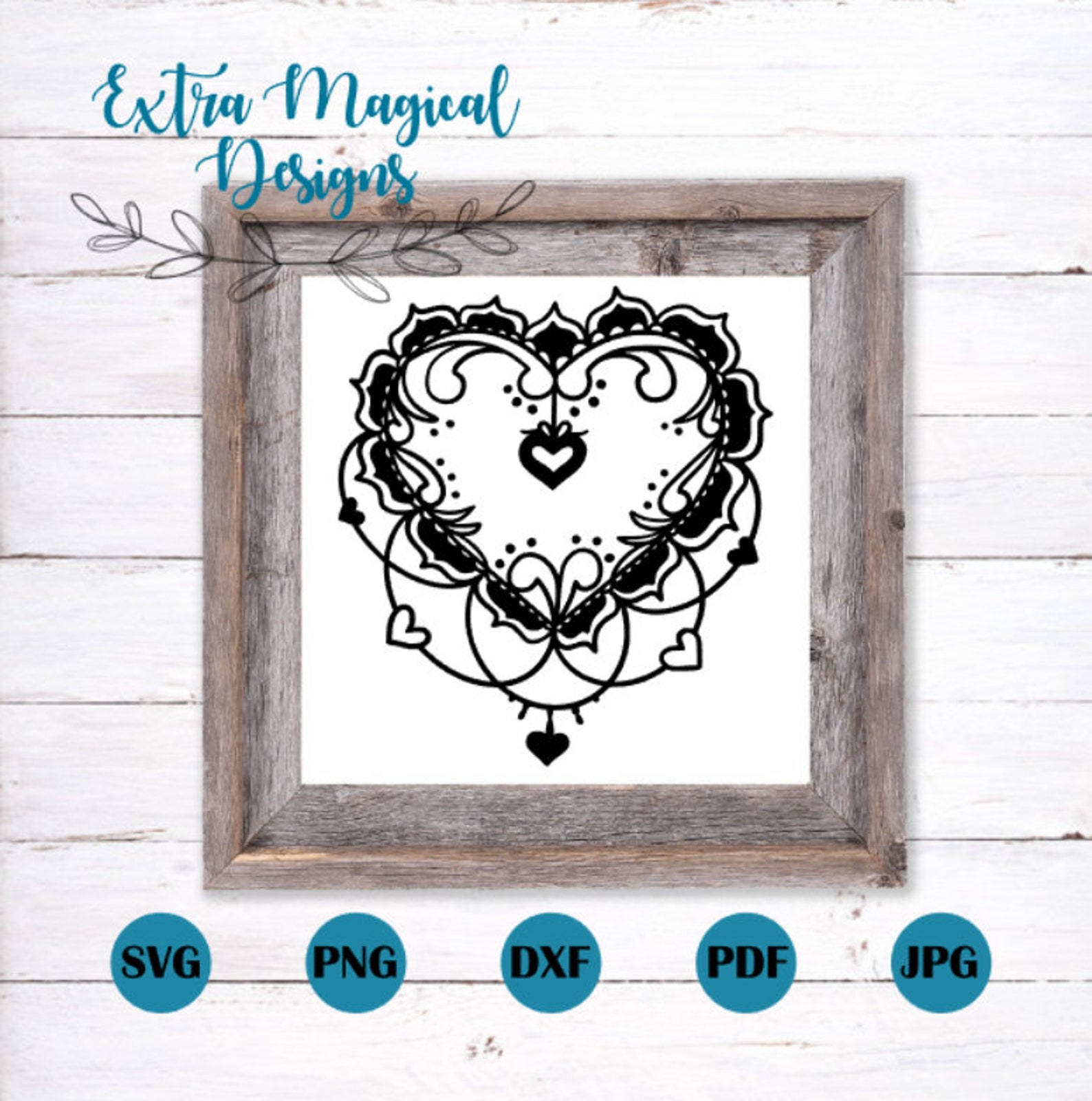 Valentine's Day Decorative Heart Love Mandala Zentangle - Etsy