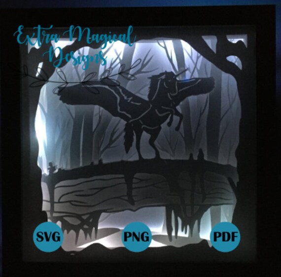 Mythical Creature Unicorn Pegasus Paper Cut Light Box 3D | Etsy