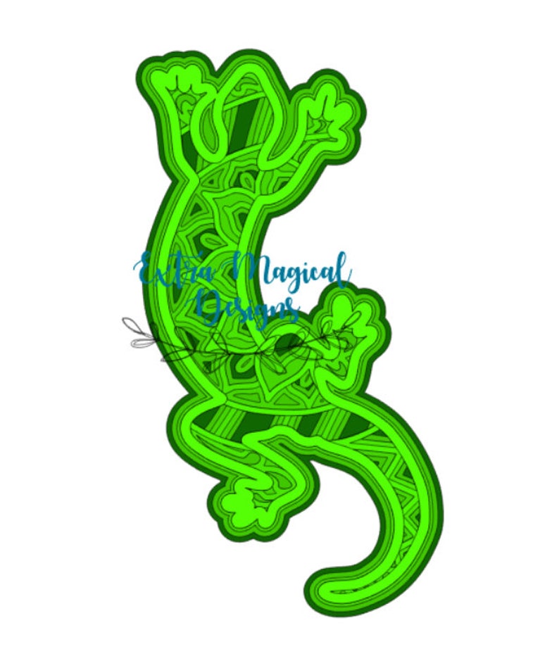 3D Mandala Lizard Newt Reptile Paper Cut File Digital Download - Etsy