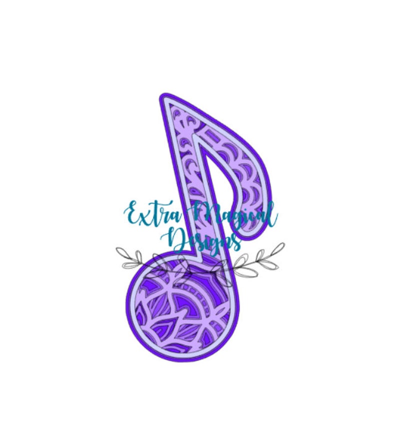 3D Mandala Music Note Eighth Note Paper Cut File Digital - Etsy