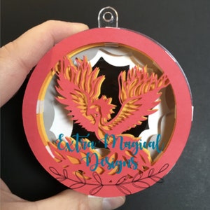Christmas Phoenix Shadow Box 3D Christmas Ornament Digitial Download ...