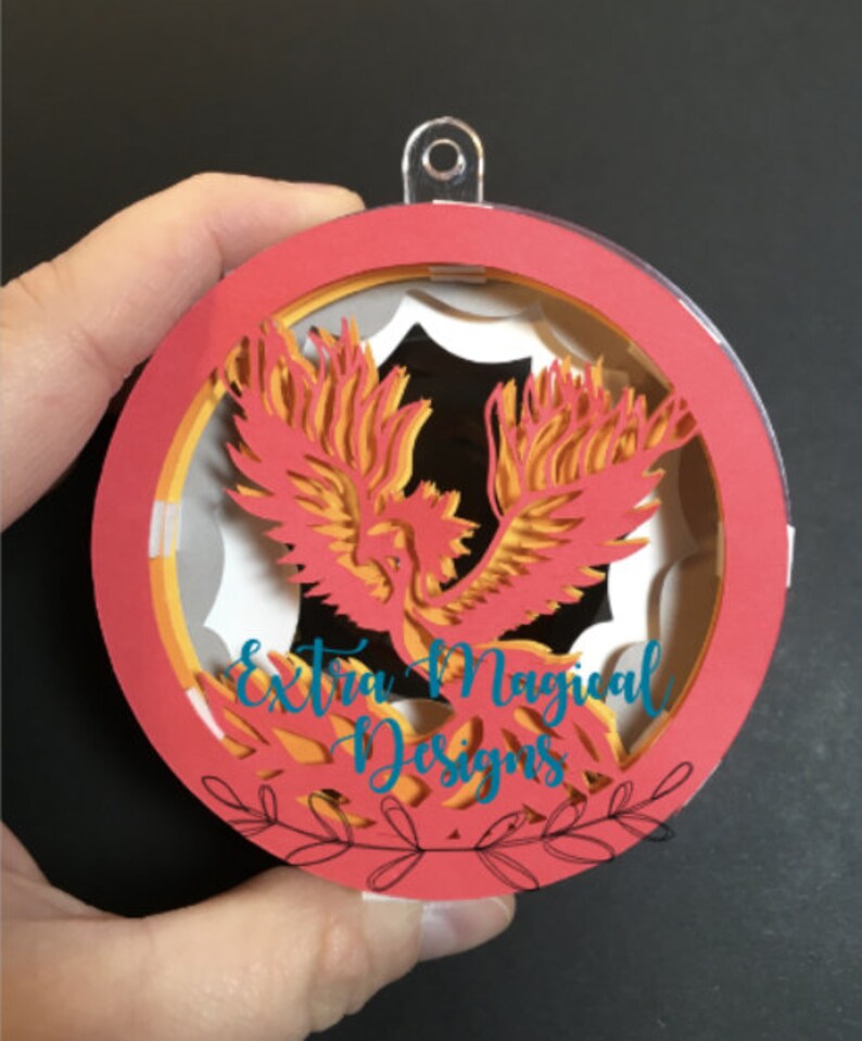 Christmas Phoenix Shadow Box 3D Christmas Ornament Digitial - Etsy