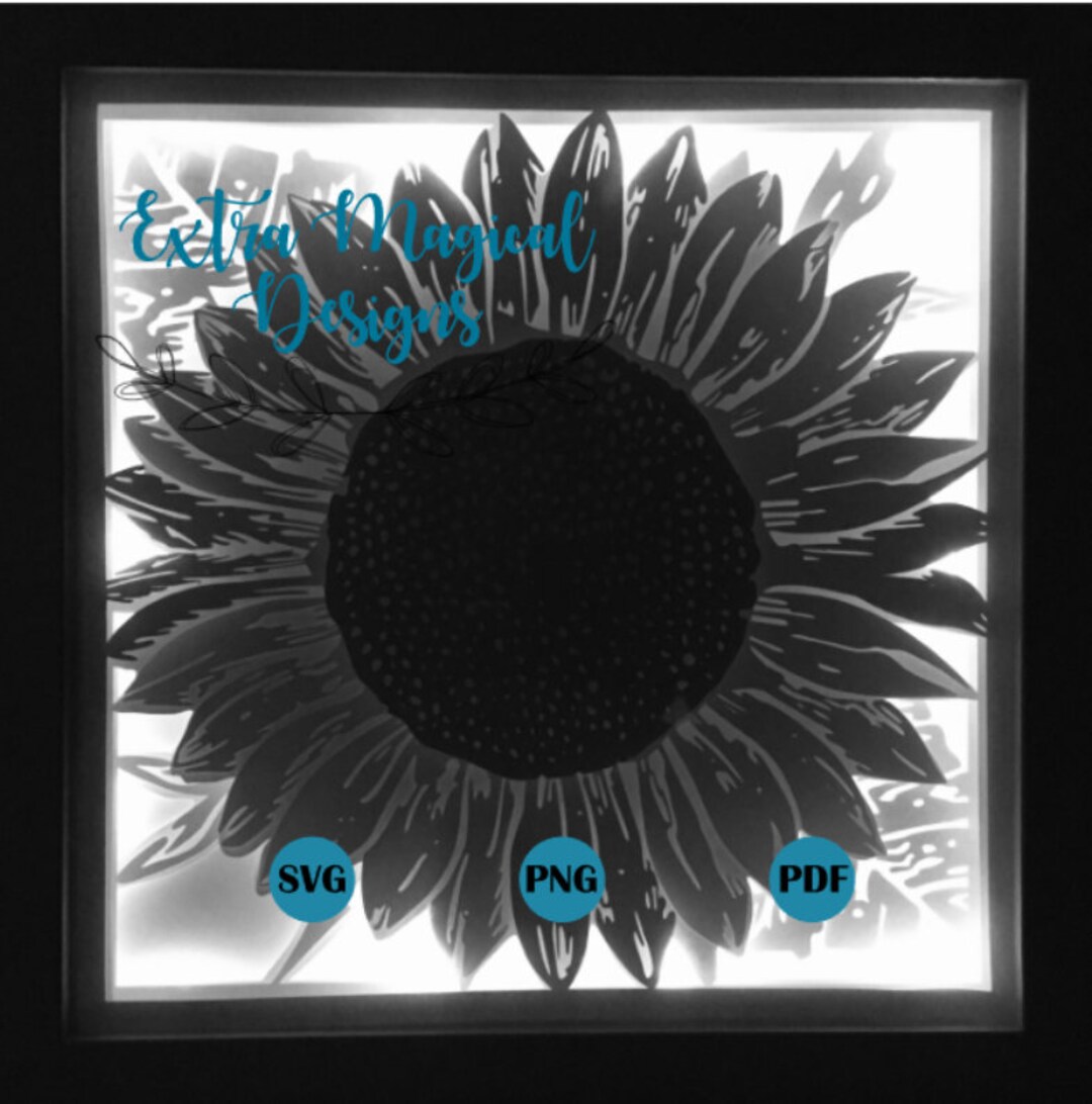 Sunflower Paper Cut Light Box 3D Shadow Box Digitial Download SVG ...