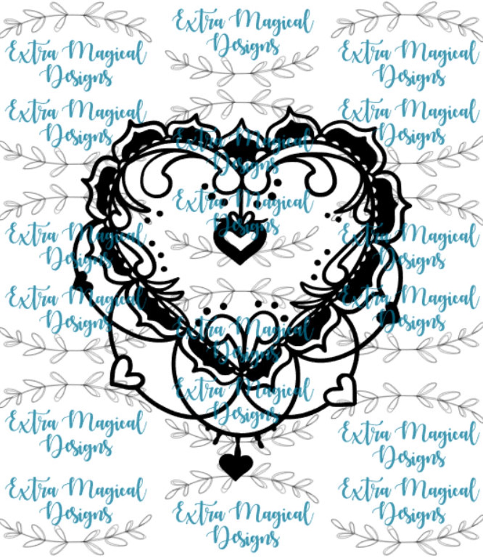 Valentine's Day Decorative Heart Love Mandala Zentangle - Etsy