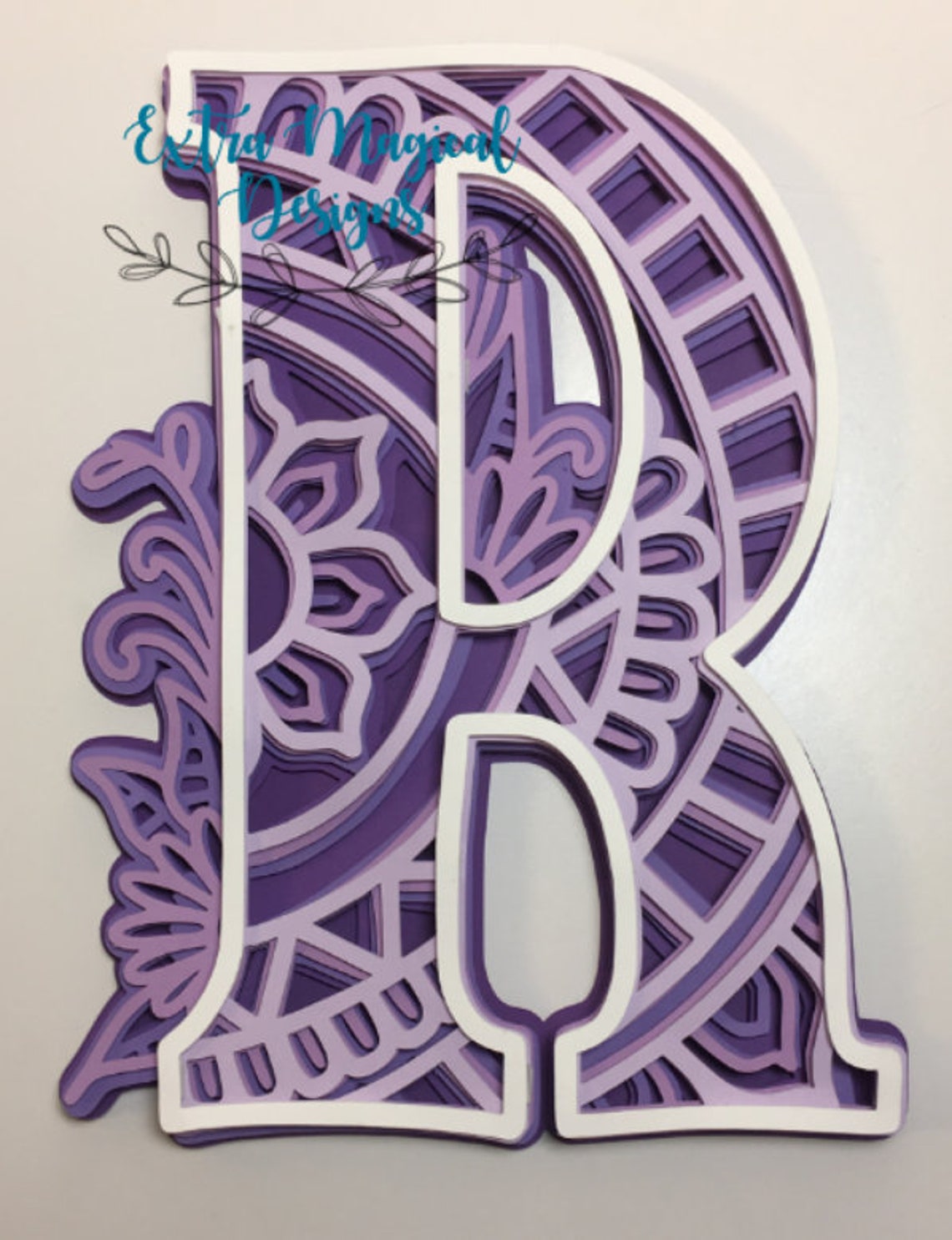 3D Mandala Letter R Paper Cut File Digital Download SVG - Etsy