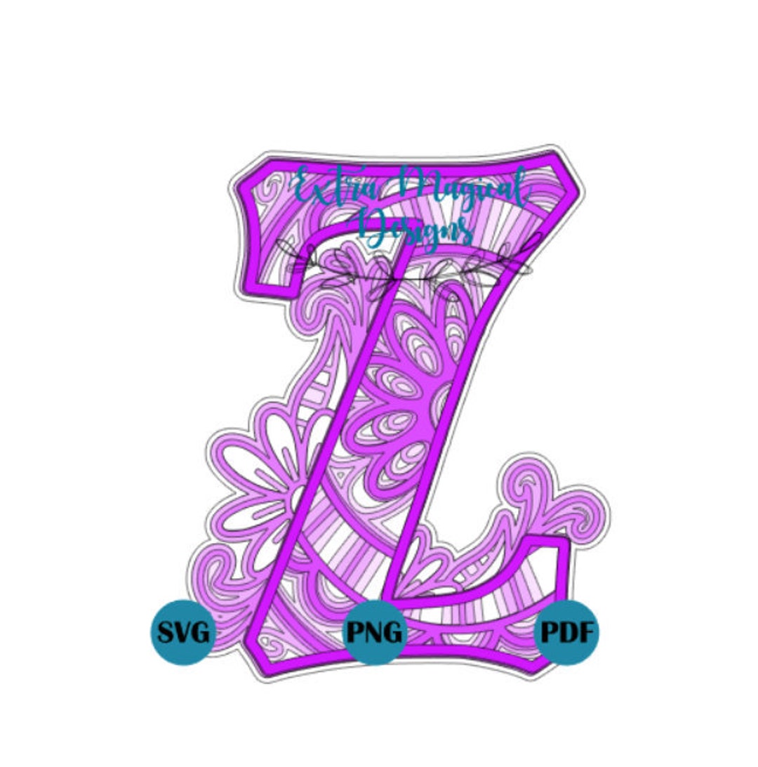 3D Mandala Letter Z Paper Cut File Digital Download SVG Template - Etsy