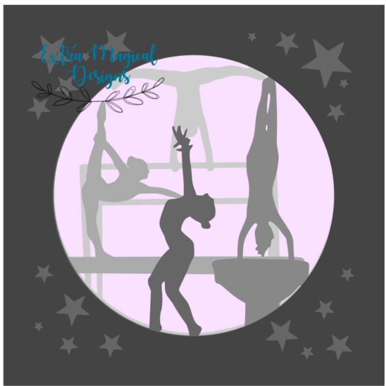 Sports Gymnastics Gymnast Paper Cut Light Box 3D Shadow Box - Etsy