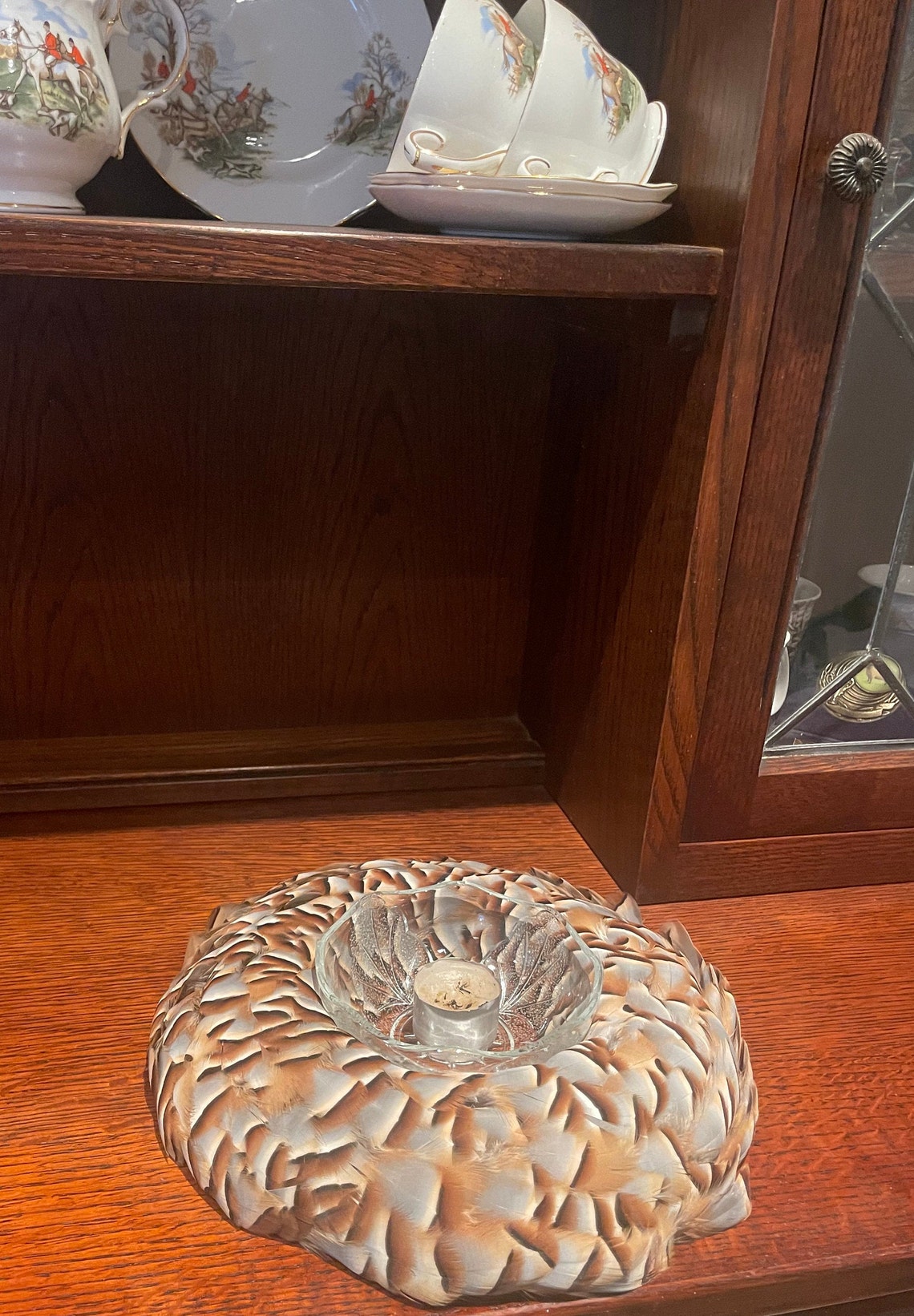 Partridge Feather Wreath Table Decoration or Candle Base - Etsy UK