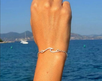 Wave Silver Bracelet | Etsy