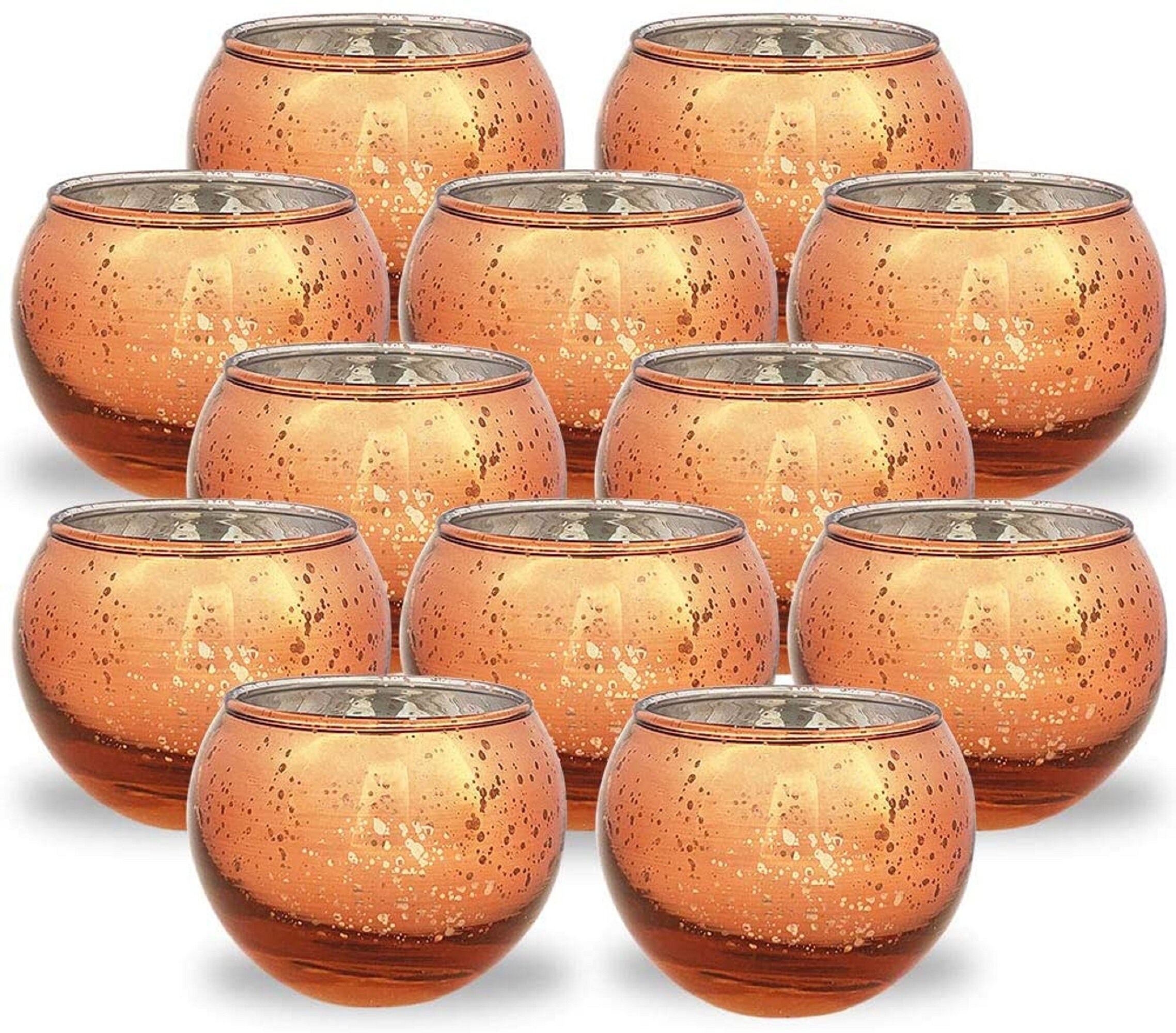 2 Inch Round Speckled Mercury Glass Votive Candle Holders Home Etsy