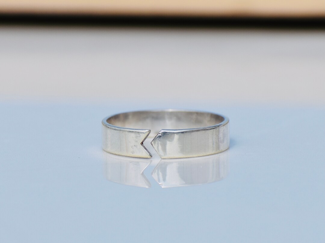 Sterling Silver Arrow Ring: Adjustable Unisex Band - Etsy