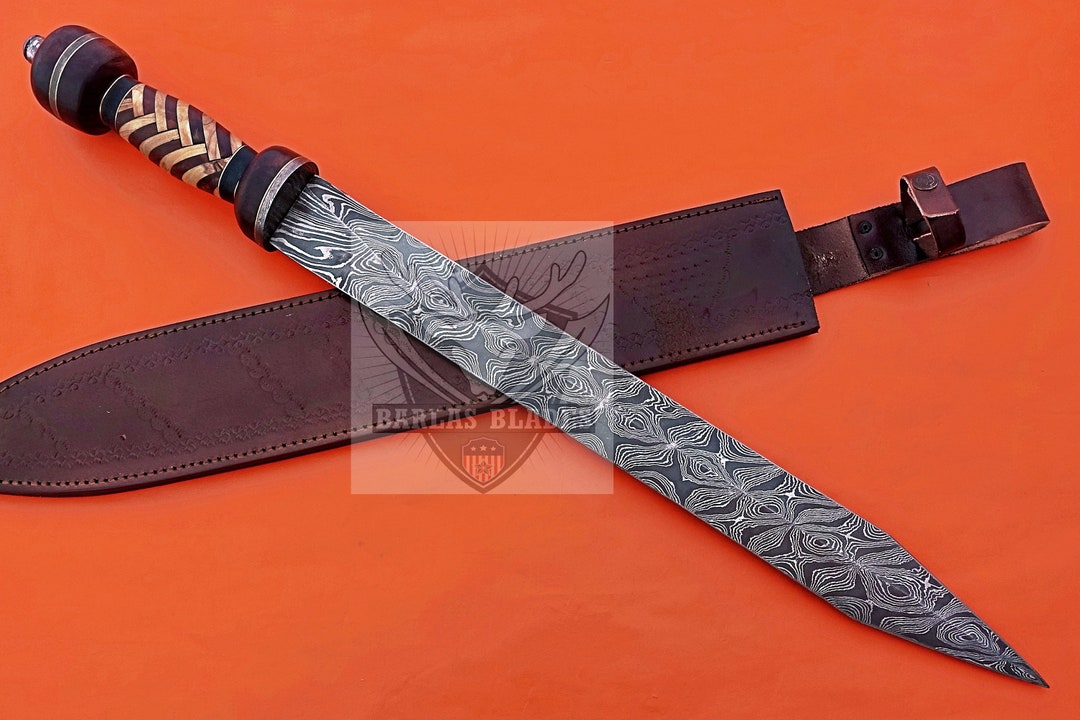 Roman Style Gladius Sword Custom Handmade Sharp Edge Kao Iron Wood ...
