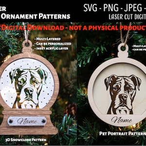 Laser Cut File / 3D Wood and Acrylic Christmas Ornament Digital File ...