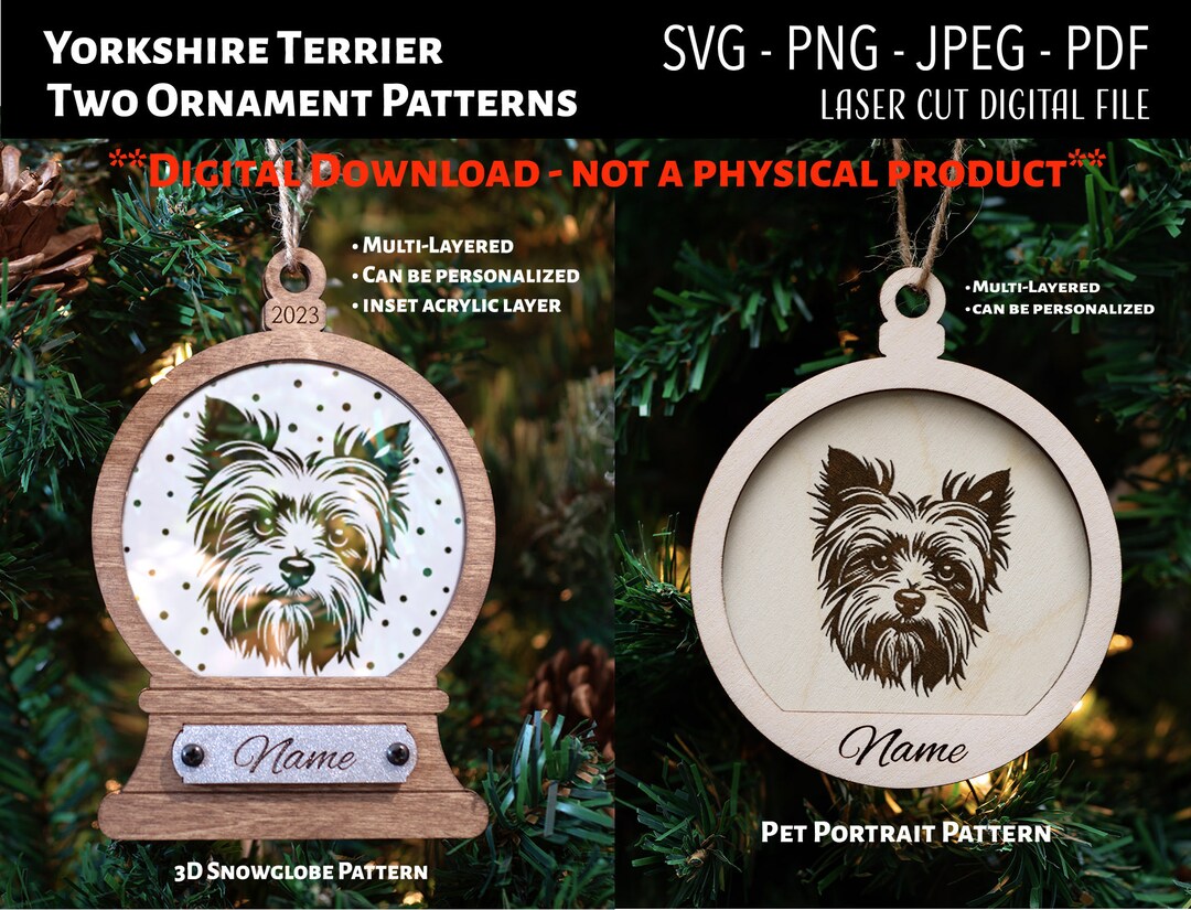 Laser Cut File / 3D Wood and Acrylic Christmas Ornament Digital File ...