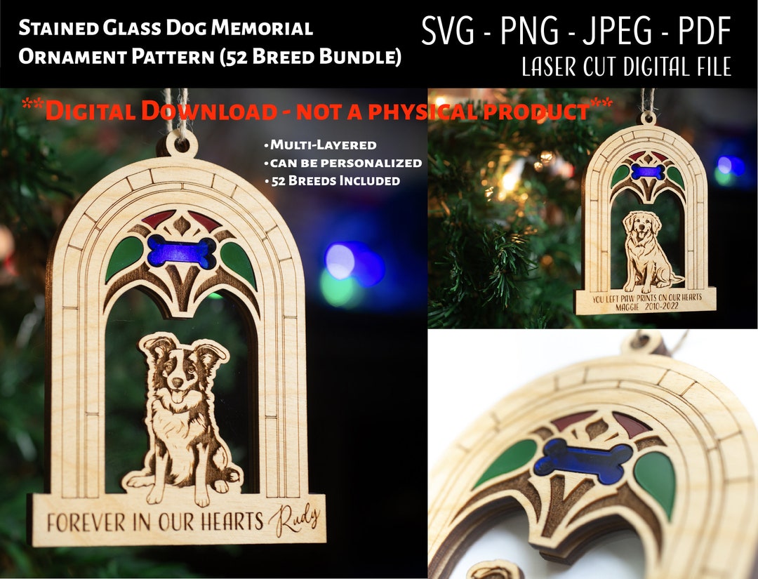 Laser Cut File / Christmas Ornament Digital File / Dog Breed Christmas ...