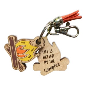 Laser Cut Digital File / Camping Keychain SVG / Glowforge / Campfire ...