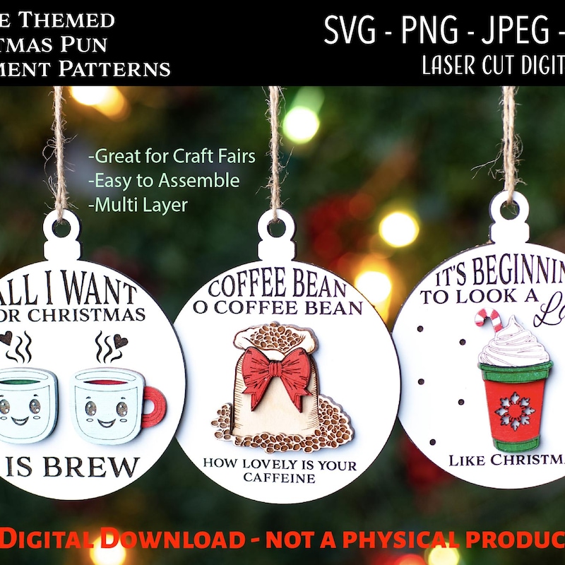 Funny Christmas Coffee Ornament - Etsy Canada