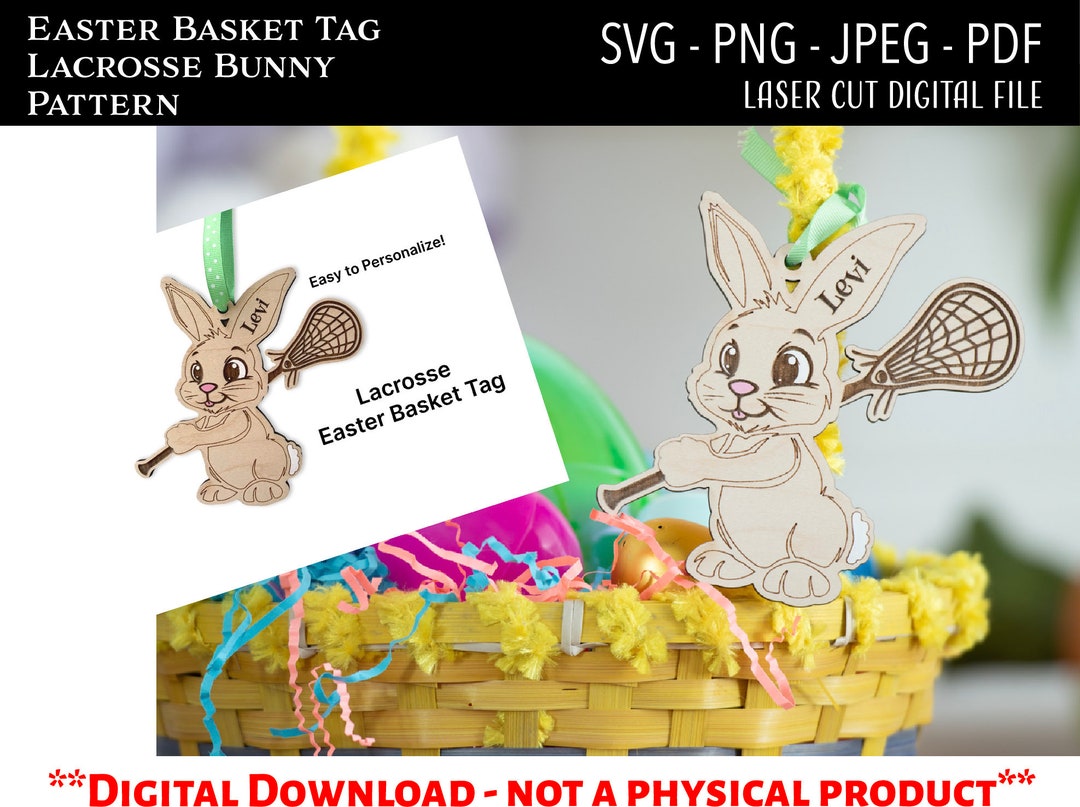 Laser Cut Digital File / Easter Basket Tag Sport Lacrosse SVG ...