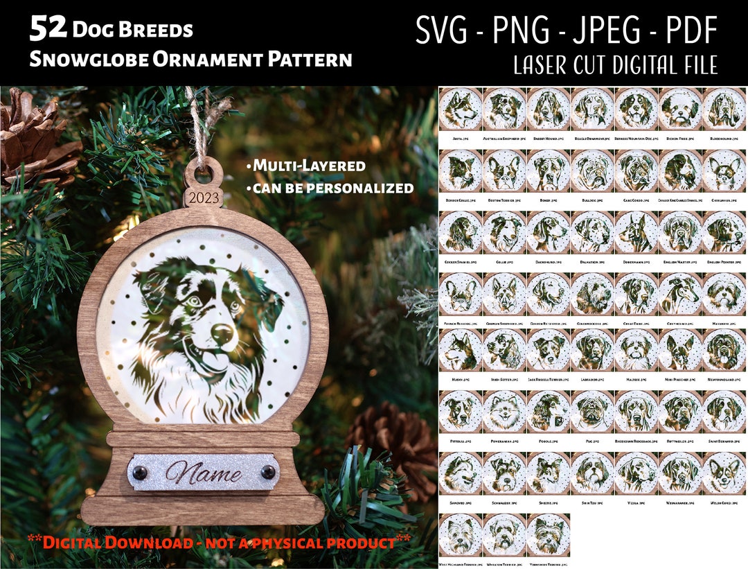 Laser Cut File / 3D Wood and Acrylic Christmas Ornament Digital File ...