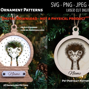 Laser Cut File / 3D Wood and Acrylic Christmas Ornament Digital File ...