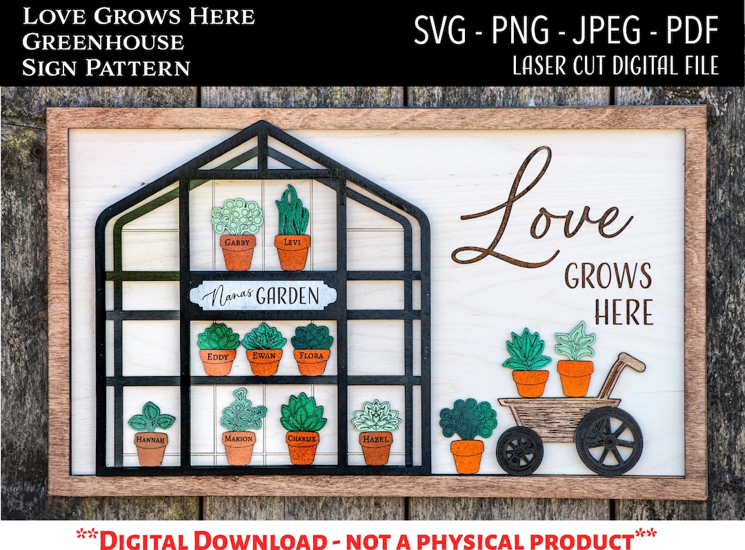 Laser Cut Digital File / Greenhouse Sign SVG, PNG / Glowforge ...