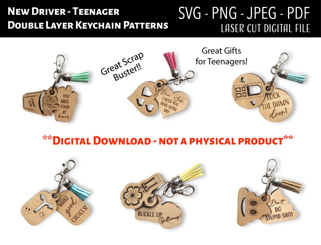 Laser Cut Digital File / New Driver / Teenager / Keychain SVG, PNG ...