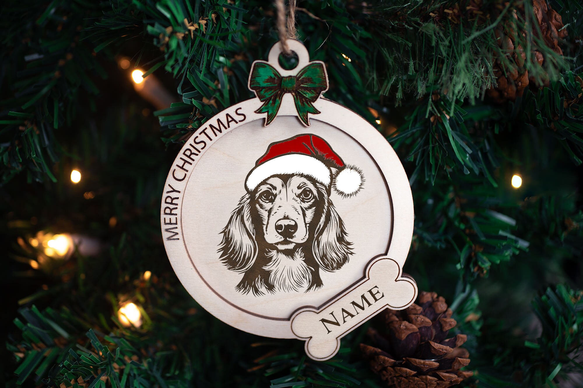 Laser Cut File / Christmas Ornament Digital File / Santa Paws Dog Breed ...
