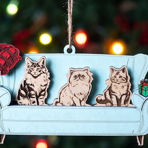 Laser Cut File, Christmas Ornament Digital File, Interchangeable Cat ...