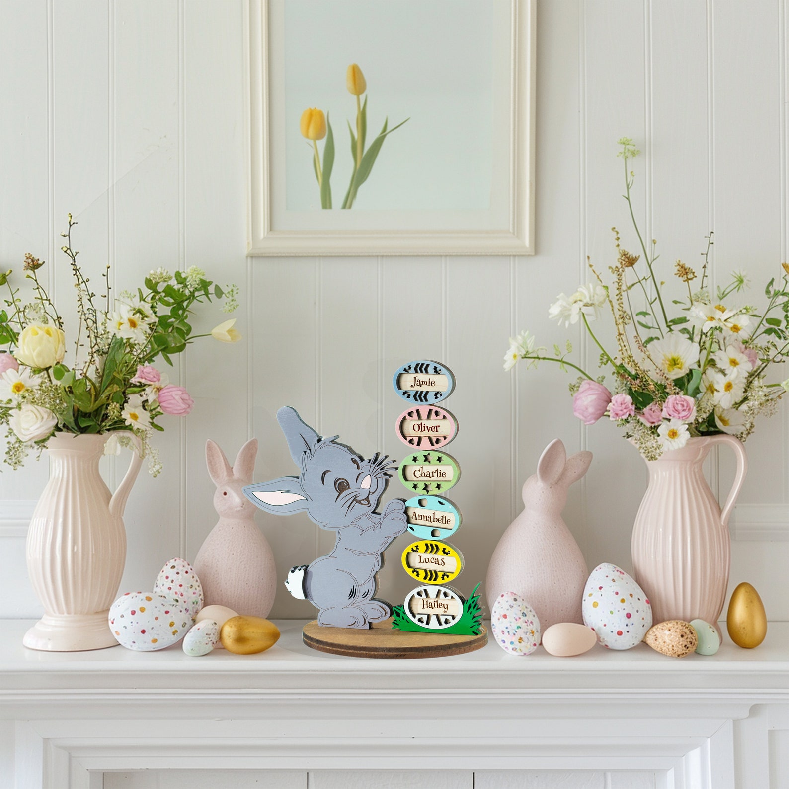 Laser Cut Digital File / Easter Bunny Egg Stacker SVG, PNG / Glowforge ...