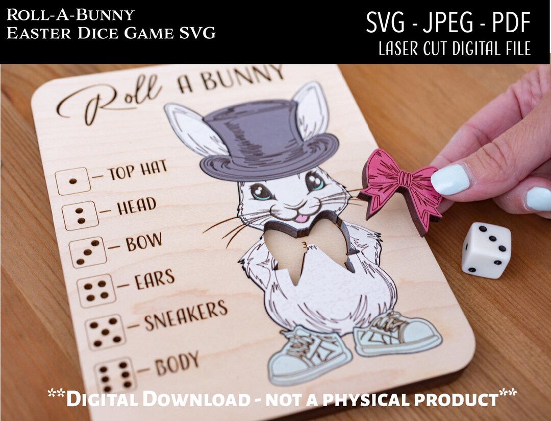 Laser Cut Digital File, Easter Egg Roll A Bunny Puzzle Game SVG ...