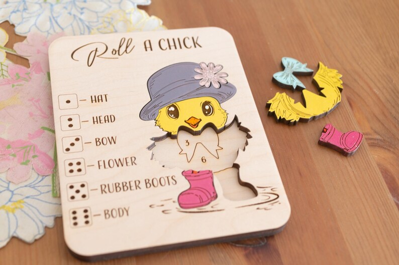 Laser Cut Digital File, Easter Egg Roll A Chick Puzzle Game SVG ...