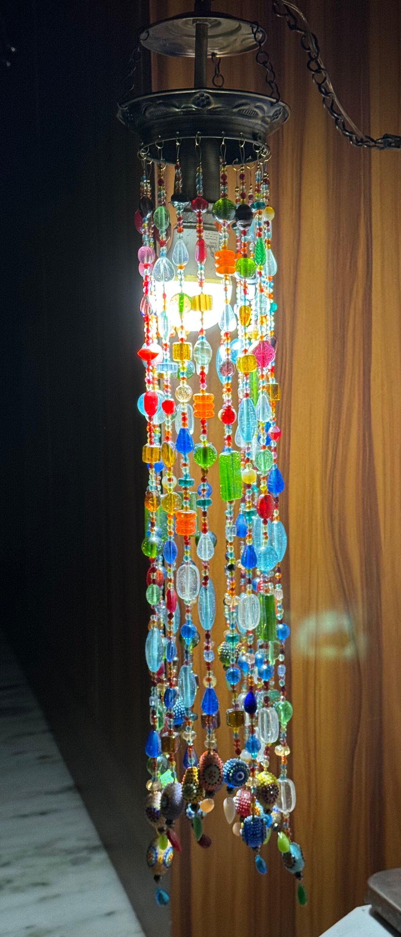 Decorative Glass Beads Outdoor Light Hanging - Etsy