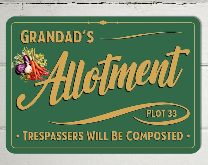 Personalised Allotment Sign Metal Garden Vegetable Patch Wall Door ...