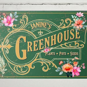 Personalised Metal Greenhouse Sign, Garden Design, Personalised ...