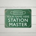 Personalised Station Master Sign: Custom Railway Name Plate, A4 ...