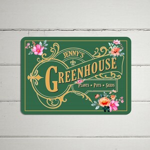 Personalised Metal Greenhouse Sign, Garden Design, Personalised ...