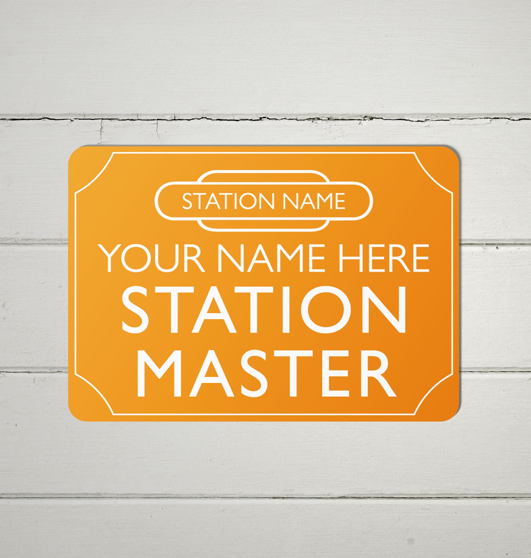 Personalised Station Master Sign: Custom Railway Name Plate, A4 ...
