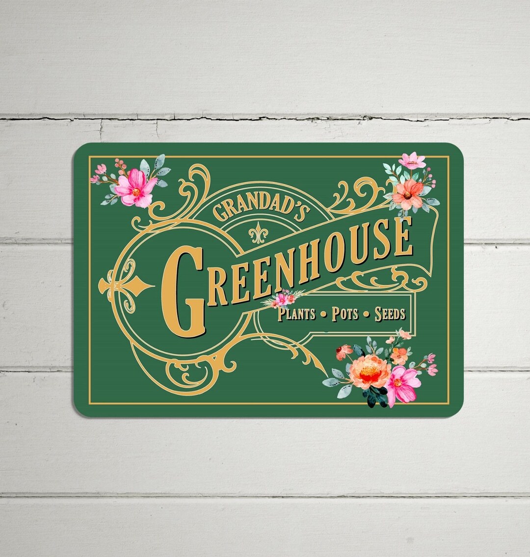Personalised Metal Greenhouse Sign: Custom Garden Decor (A4) - Etsy