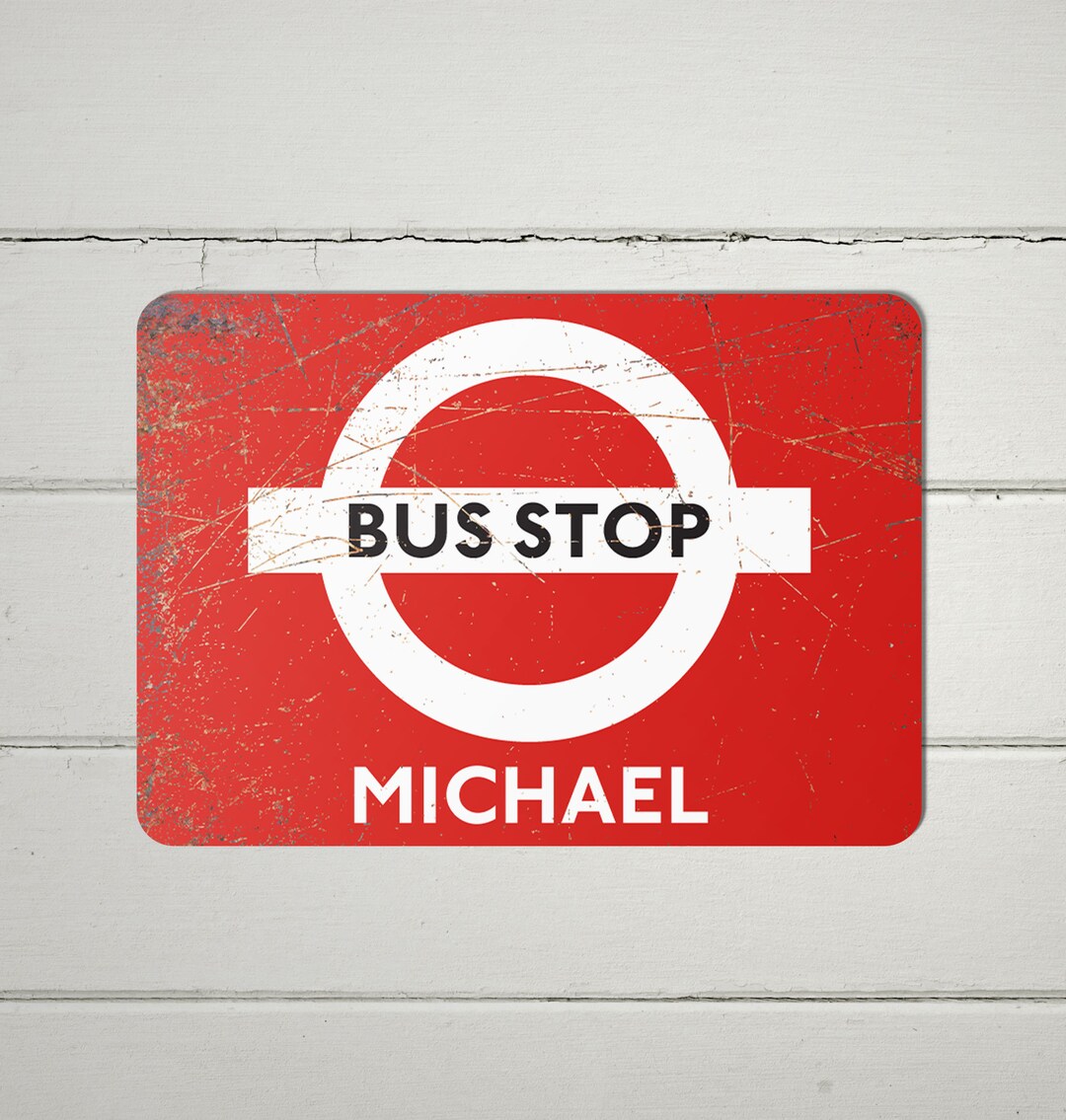 Personalised London Bus Stop Sign, Retro Vintage Transport, Metal Sign ...