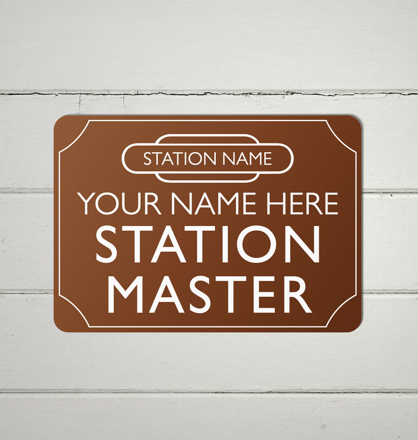 Personalised Station Master Sign: Custom Railway Name Plate, A4 ...